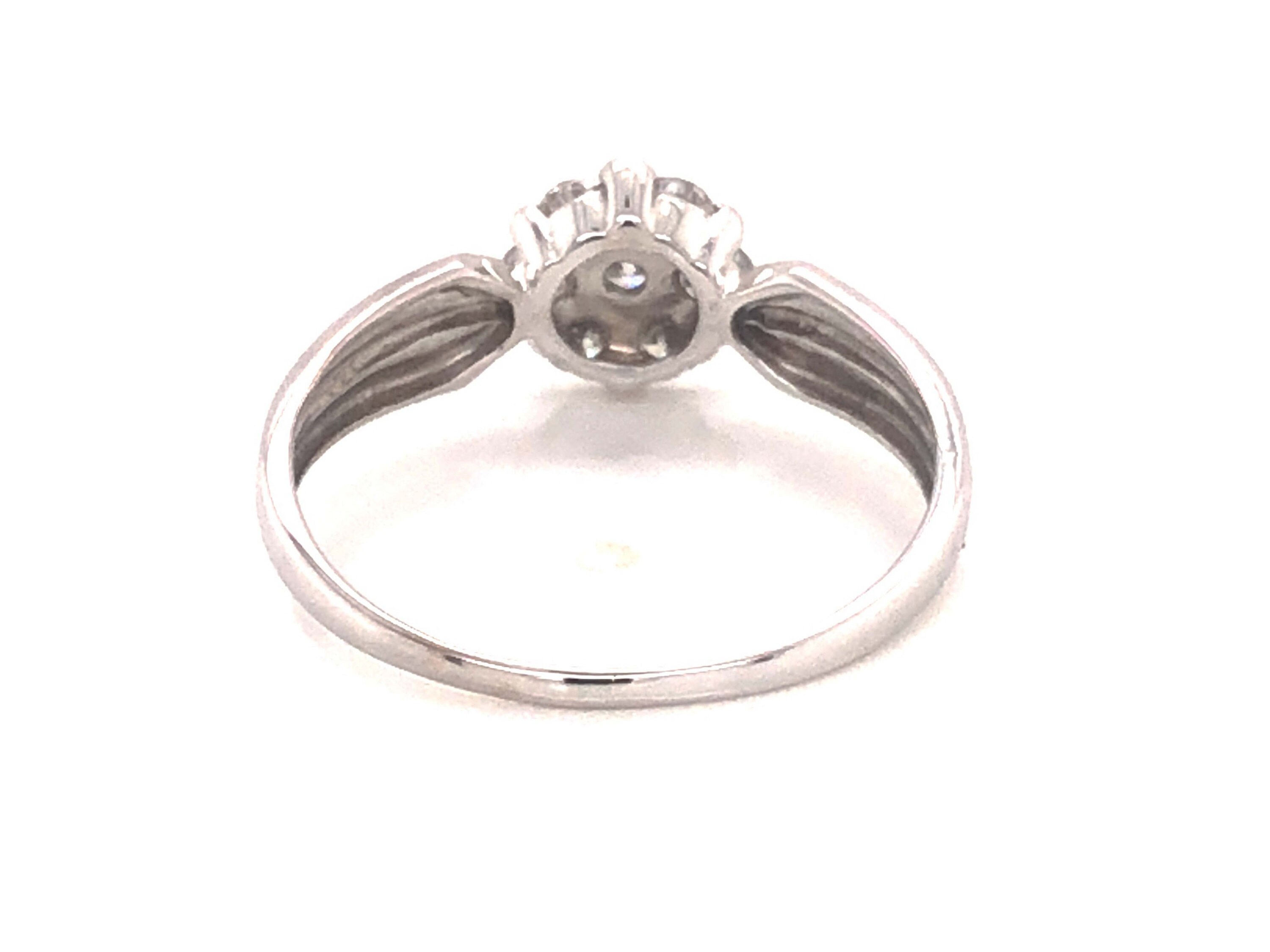 Diamond Flower Promise Ring 14k White Gold - Etsy