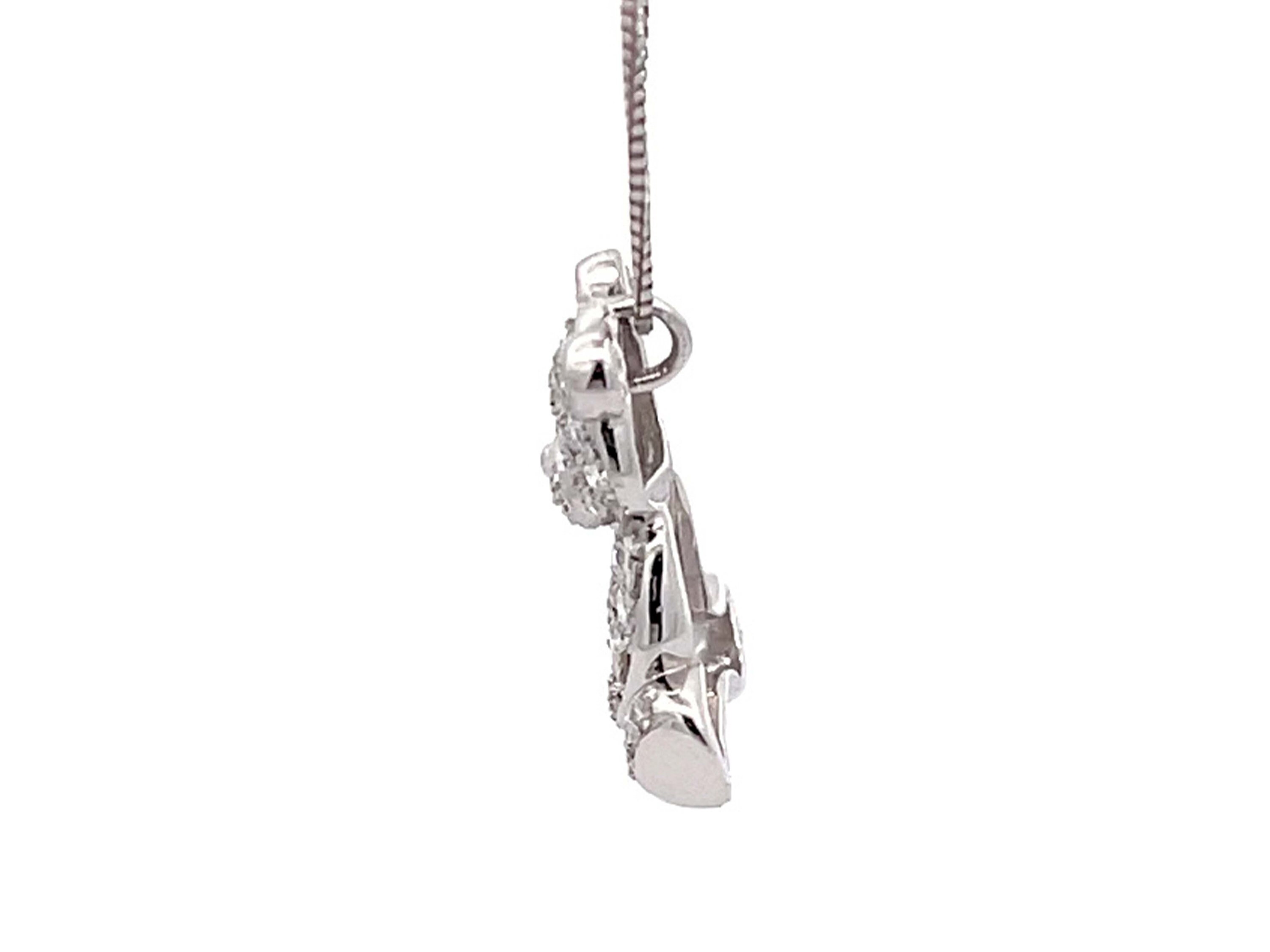 Teddy Bear Diamond Necklace in 18k White Gold - Etsy