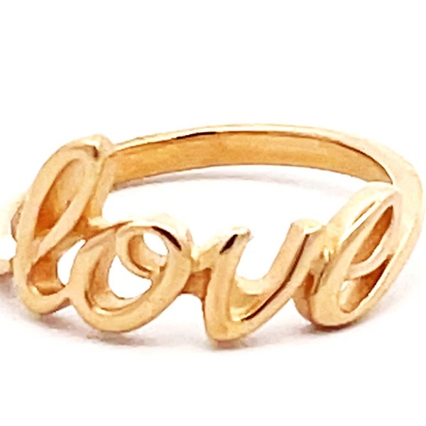 Gold Love Ring - Etsy