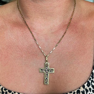 Sapphire Ruby Cross Pendant and Chain Solid 18k Yellow Gold - Etsy