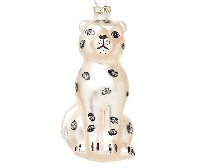 Snow Leopard Shaped Bauble Hanging Decoration Festive Christmas Xmas ...