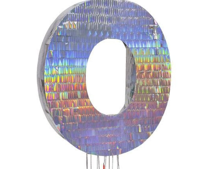 Silver Number Zero 0 Party Piñata Birthday Games Decor Celebration Zero ...
