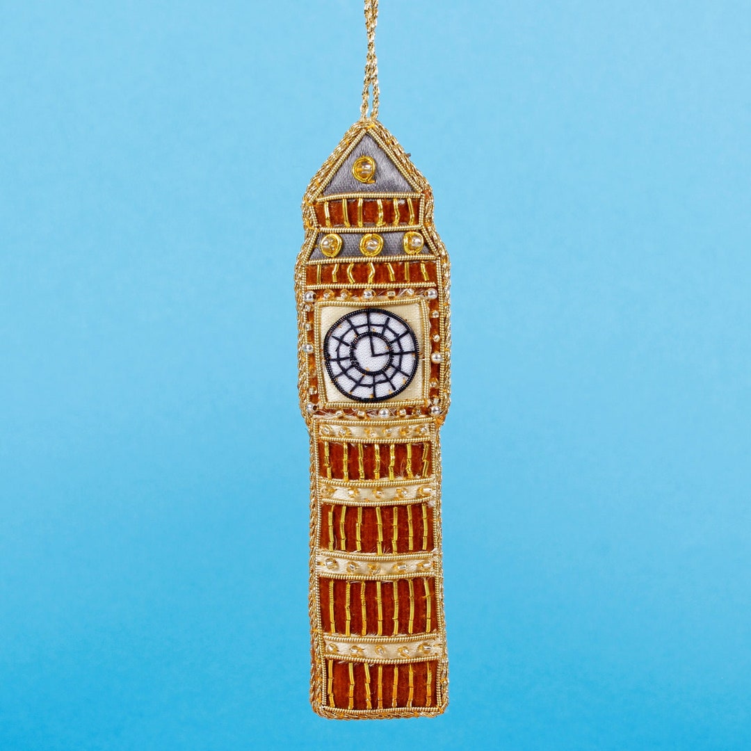 London Big Ben Embroidery Hanging Decoration Festive Ornament Christmas ...