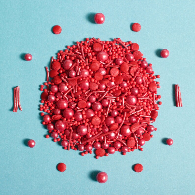 Cherry Bomb Red Sprinkle Mix Sugar Strands 4mm 6mm Pearls - Etsy
