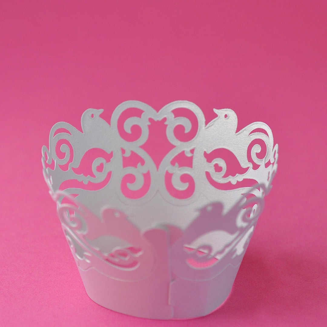 White Dove Birds Cupcake Wrapper Pack of 6 Wedding Birthdays Bird Doves ...