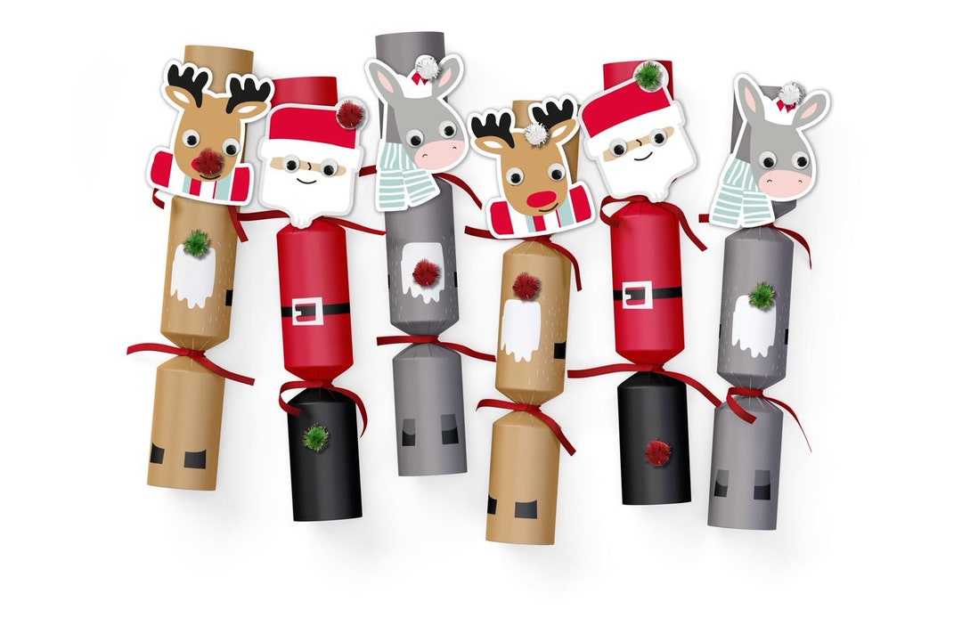 Make Your Own Santa and Friends Christmas Crackers Pack of 6 Party ...