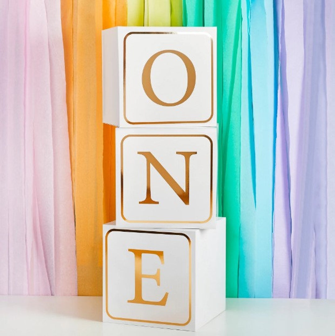 Jumbo One Gold Foil Blocks Pack of 3 Blocks for First Birthday ...