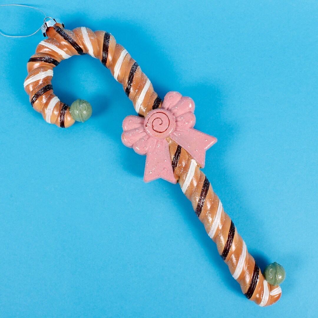 Large Gingerbread Candy Cane Brown Pink Bauble Christmas Tree Hanging ...
