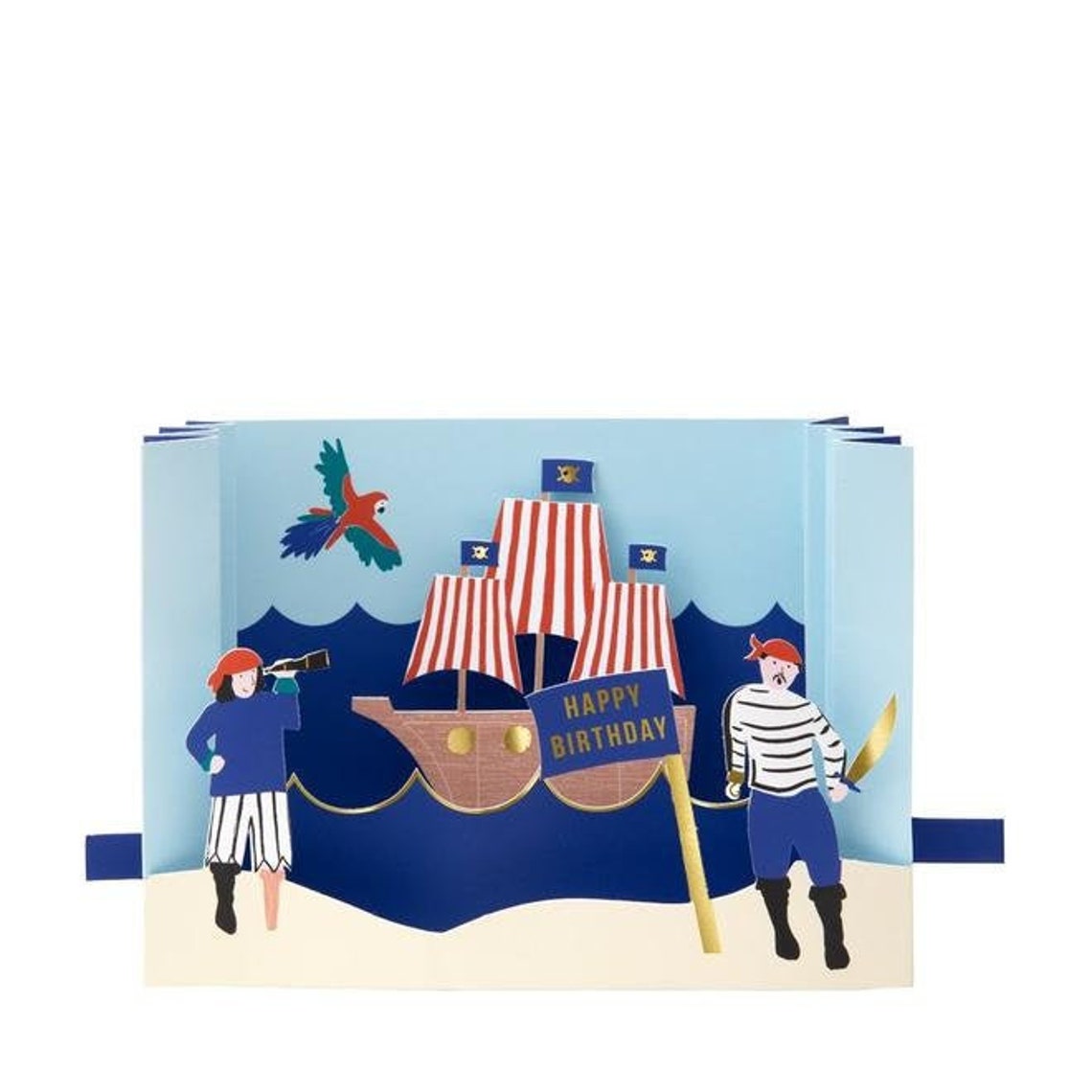 Pirate Diorama Card Greeting Card Birthday Party Supplies | Etsy
