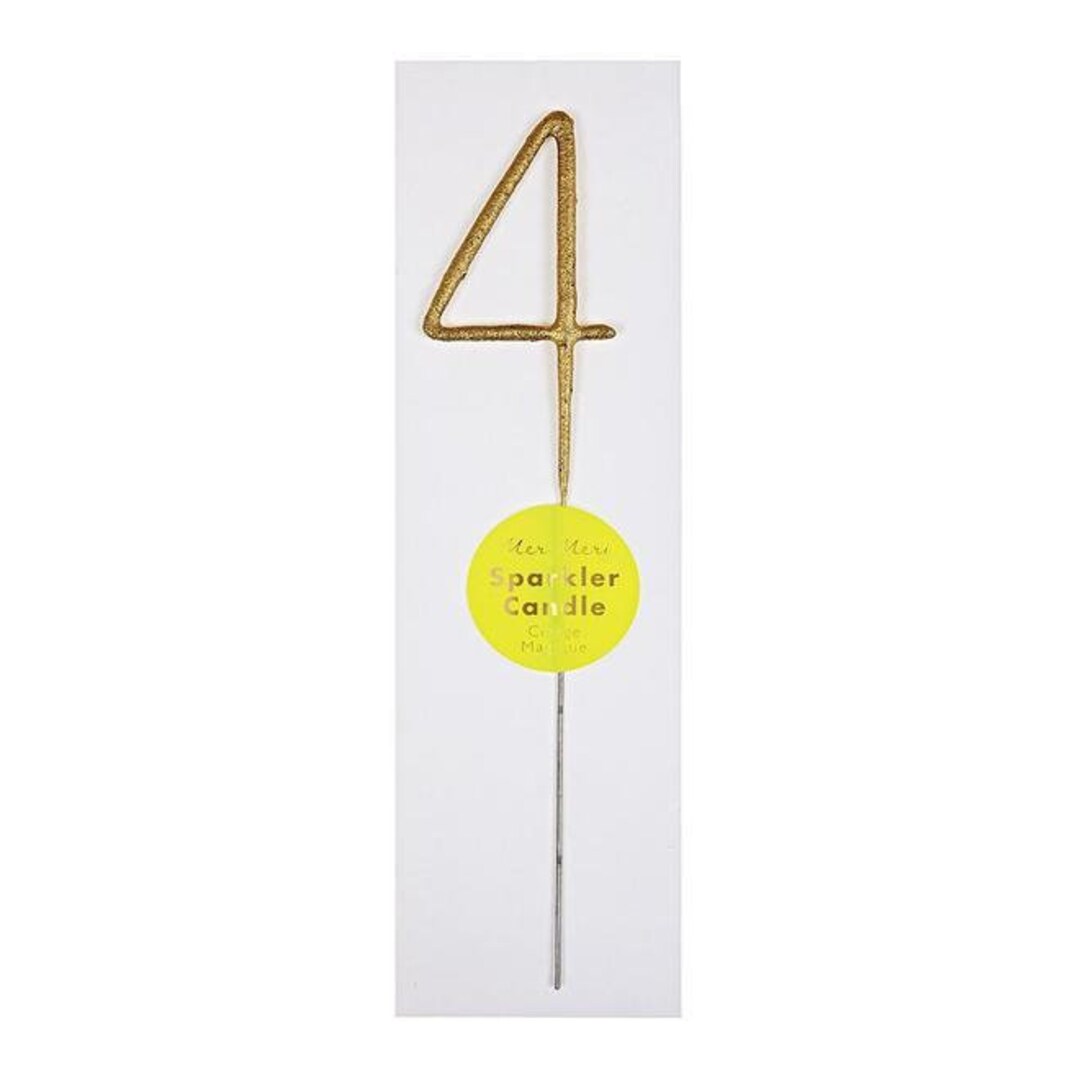 Gold Sparkler Number 4 Four Candle for Birthday Cakes Celebrations Cake ...