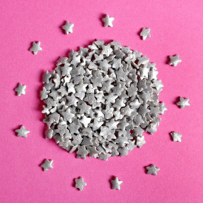 Bulk Bag Metallic Silver Stars Natural Cake Sprinkles - Etsy