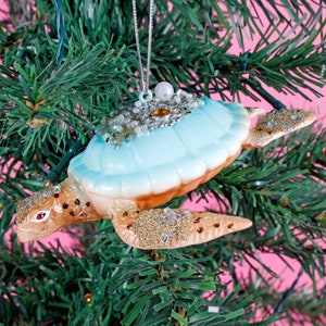 Glitter Turtle Shaped Bauble Christmas Tree Hanging Decoration Festive ...