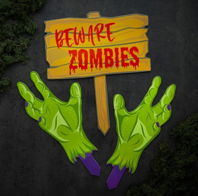 Zombie Wooden Garden Signs Pack of 3 for Halloween Party - Etsy