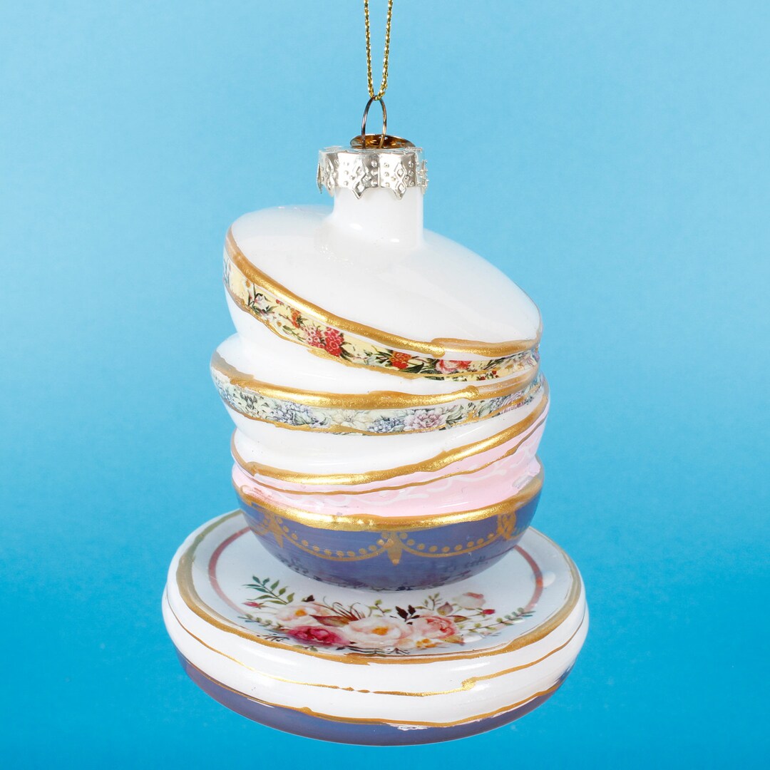 Stack of Bowls Plates Tableware Bauble Glass Christmas Tree Hanging ...