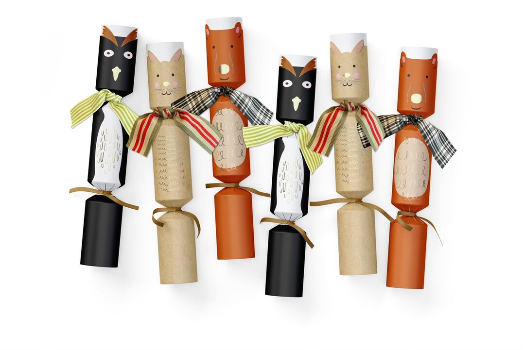 Cute Animals Christmas Crackers Pack of 6 Sophisticated Table ...