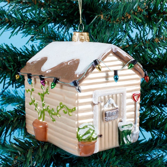 Garden Shed Shaped Christmas Tree Bauble Hanging Festive Ornament Gardener s Plants Workshop Novelty Holiday Gifts Personalised Name Charm Etsy UK