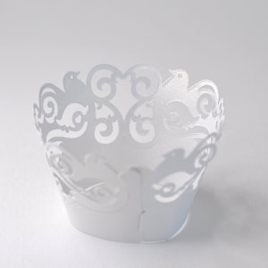 White Dove Birds Cupcake Wrapper Pack of 6 Wedding Birthdays Bird Doves ...