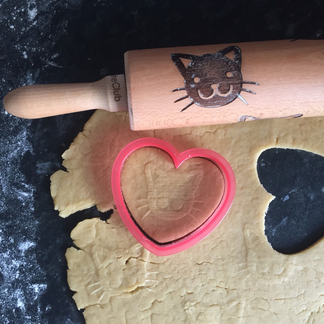 Cat Smiling Face Rolling Pin for Decorating Biscuits Cookies Baking ...
