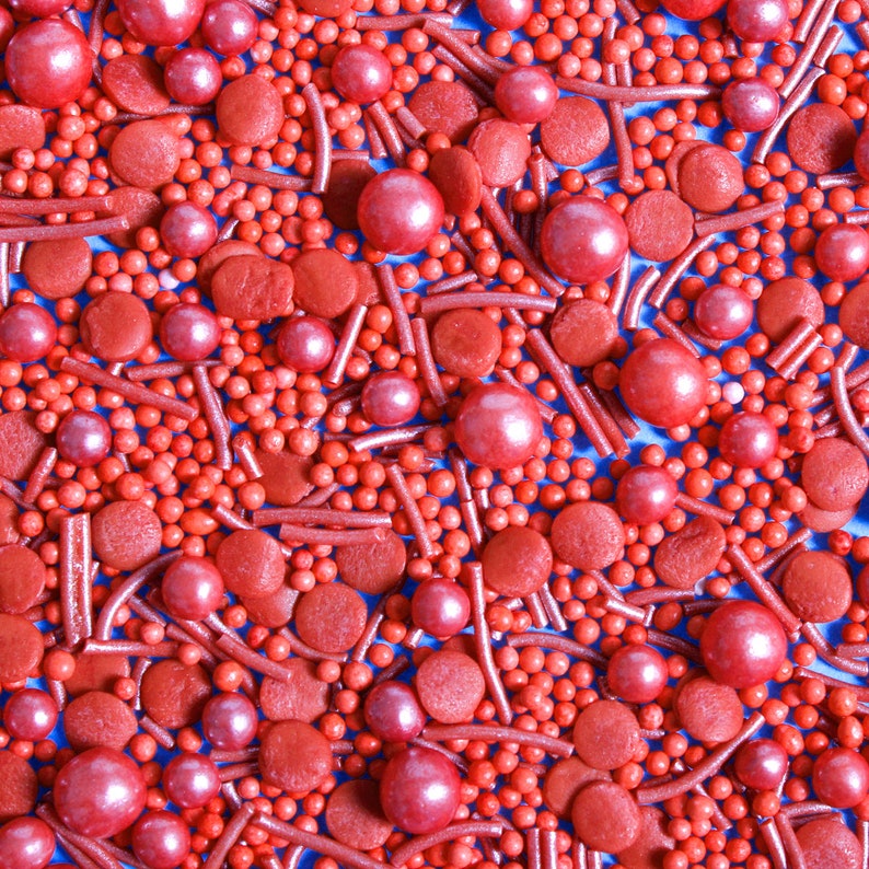 Cherry Bomb Red Sprinkle Mix Sugar Strands 4mm 6mm Pearls - Etsy