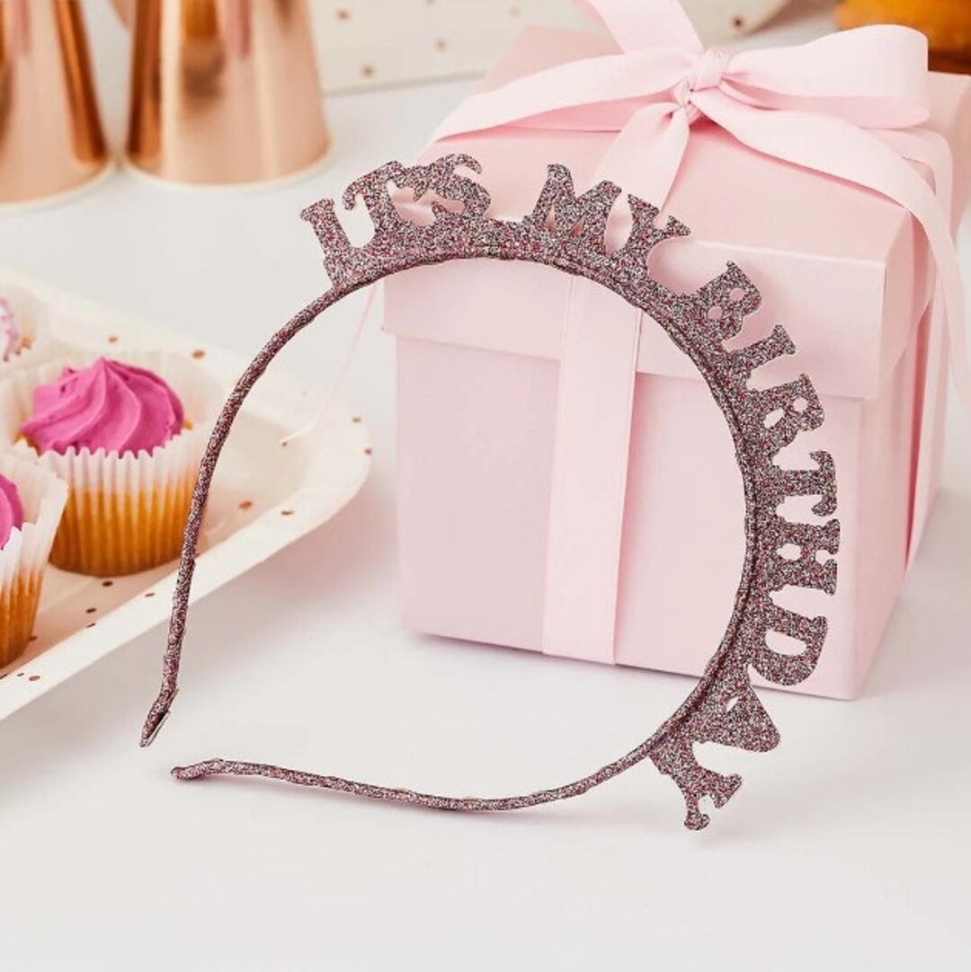 Rose Gold Glitter 'it's My Birthday' Headband Pack of 1 Party Hair ...