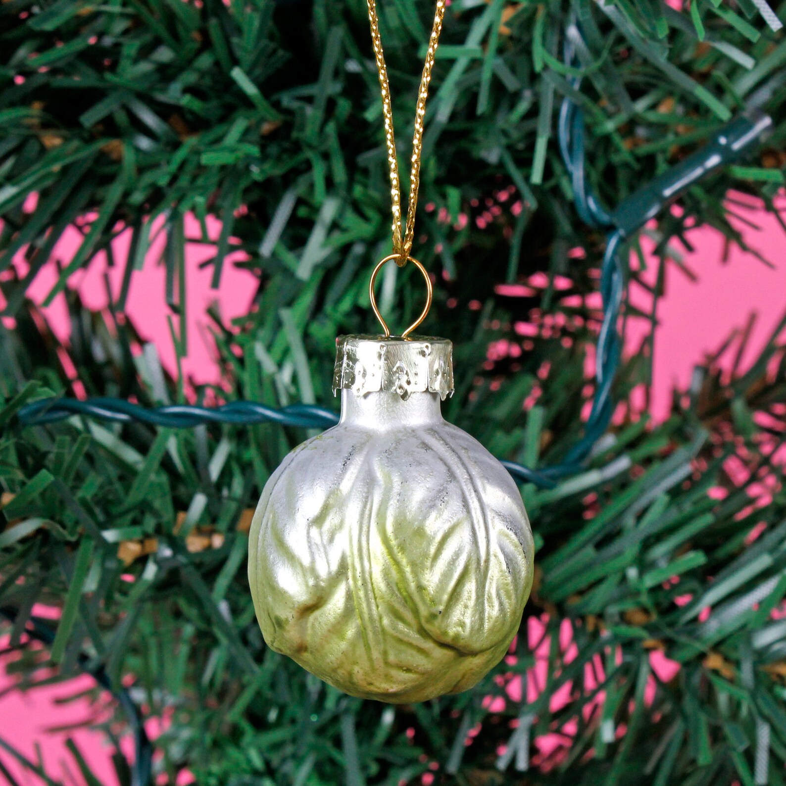 Brussel Sprout Christmas Tree Hanging Decorations - Set of 6 Bauble ...