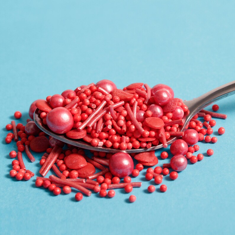 Cherry Bomb Red Sprinkle Mix Sugar Strands 4mm 6mm Pearls - Etsy