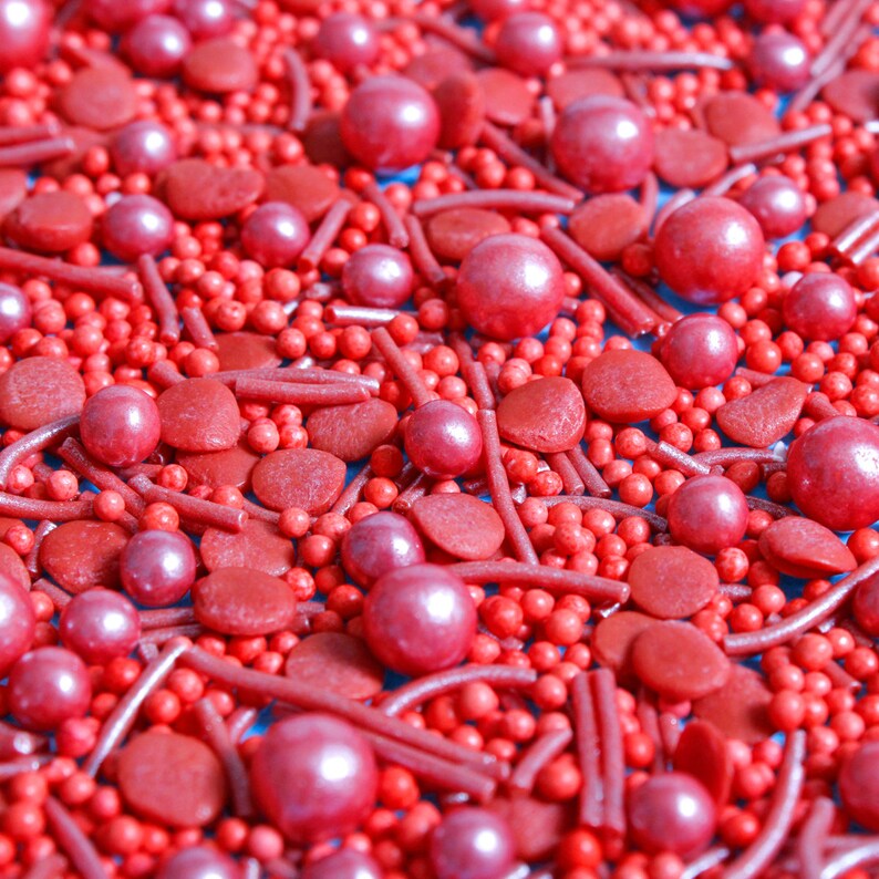 Cherry Bomb Red Sprinkle Mix Sugar Strands 4mm 6mm Pearls - Etsy