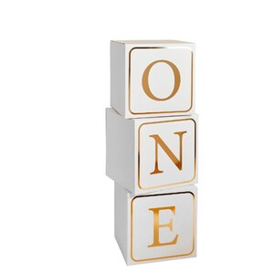 Jumbo One Gold Foil Blocks Pack of 3 Blocks for First Birthday ...