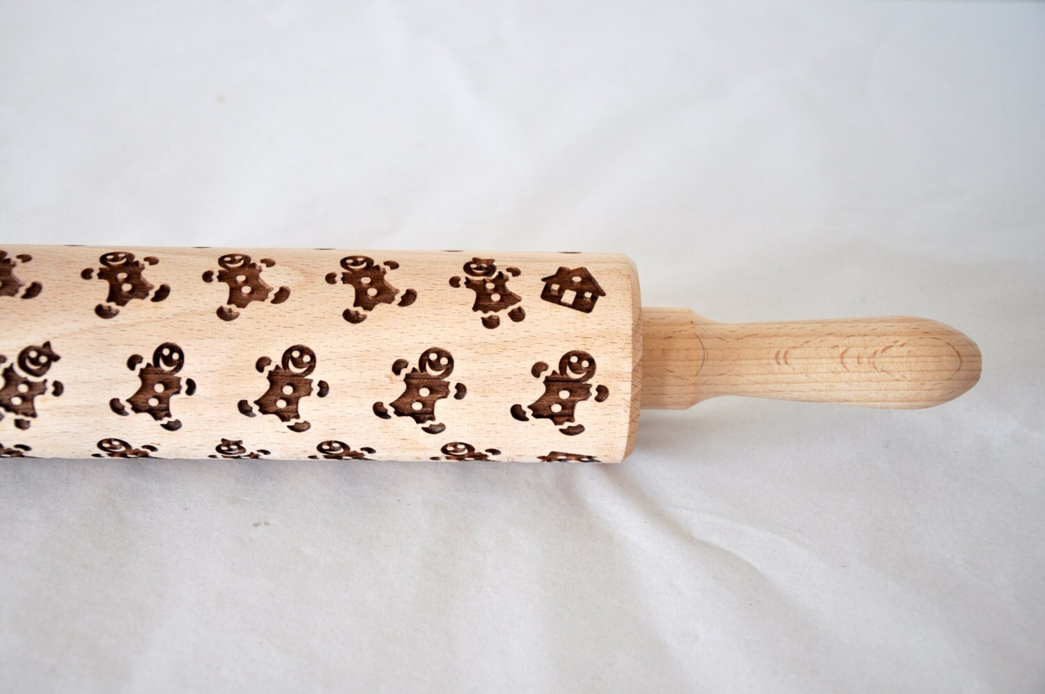 Gingerbread Man Lady House Rolling Pin for Decorating Biscuits | Etsy