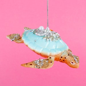 Glitter Turtle Shaped Bauble Christmas Tree Hanging Decoration Festive ...