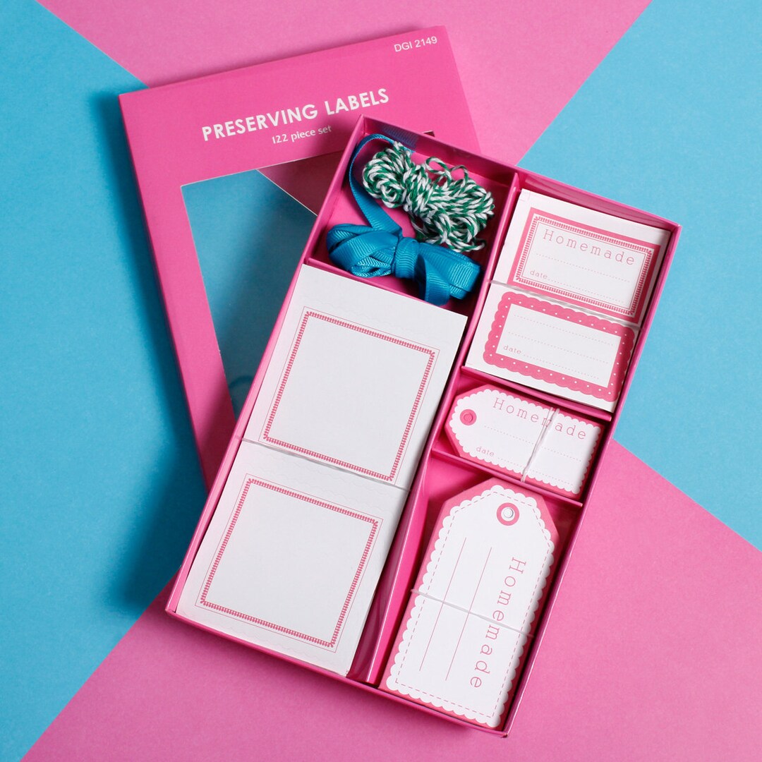 Decorative Preserving Label Gift Set Box Pink 122 Piece Accessories and ...