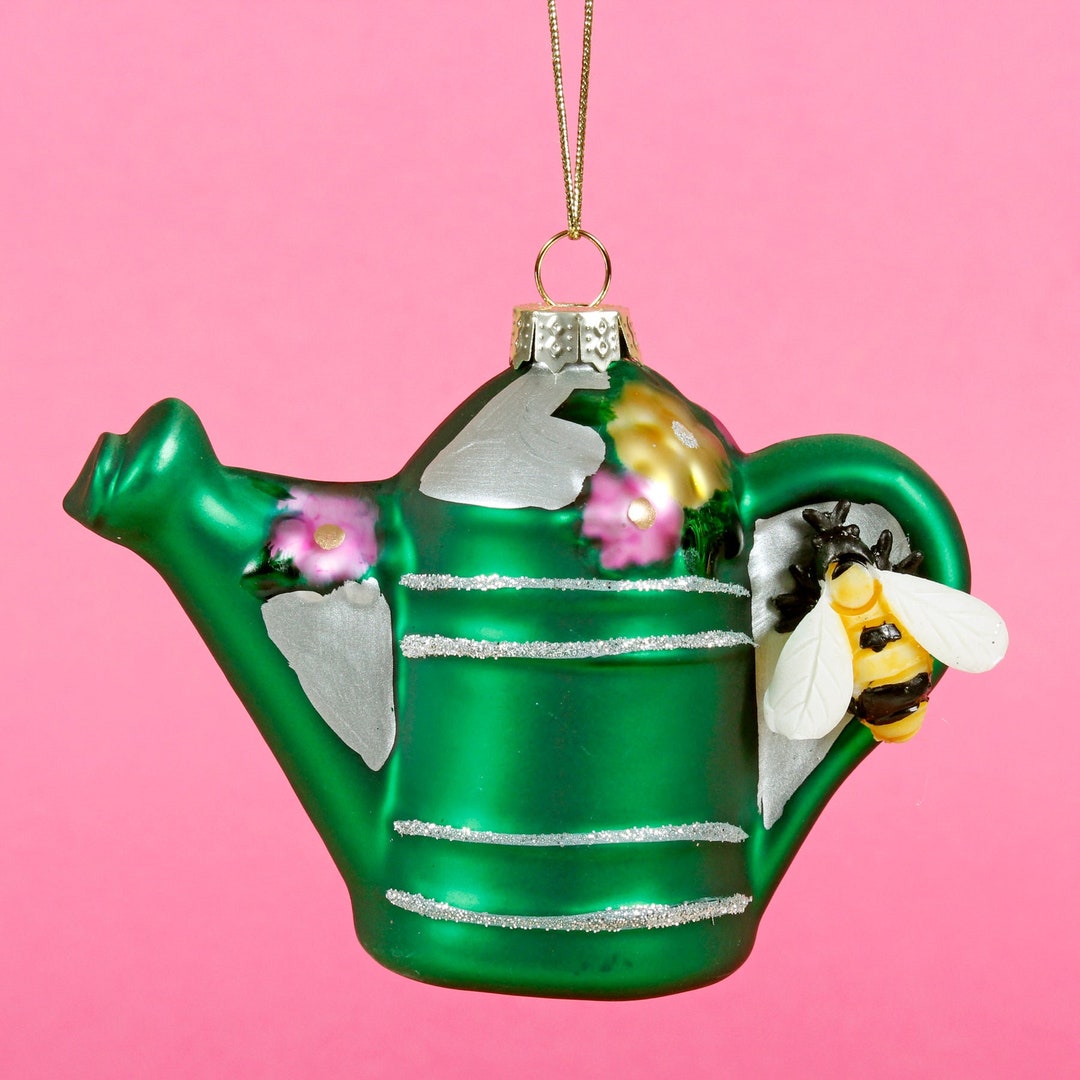 Green Watering Can Shaped Christmas Tree Bauble Festive Novelty ...