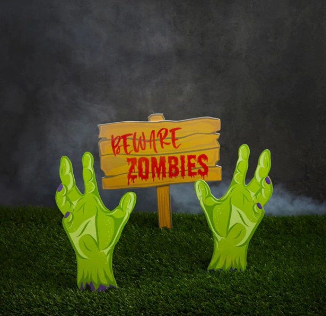 Zombie Wooden Garden Signs Pack of 3 for Halloween Party Occasion Kids ...