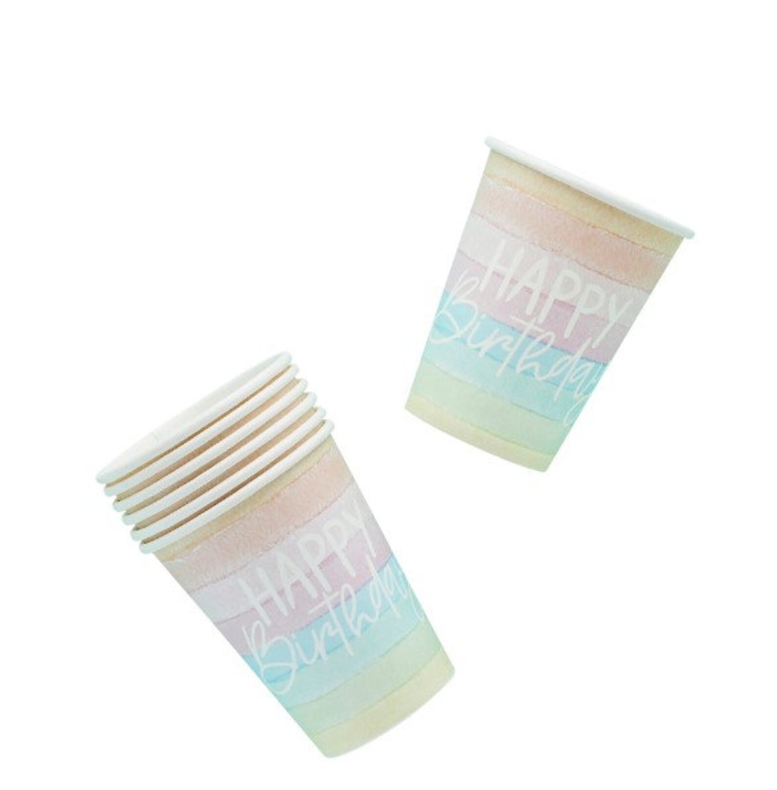Eco Rainbow Happy Birthday Paper Cups Pack of 8 for Fun Kids - Etsy