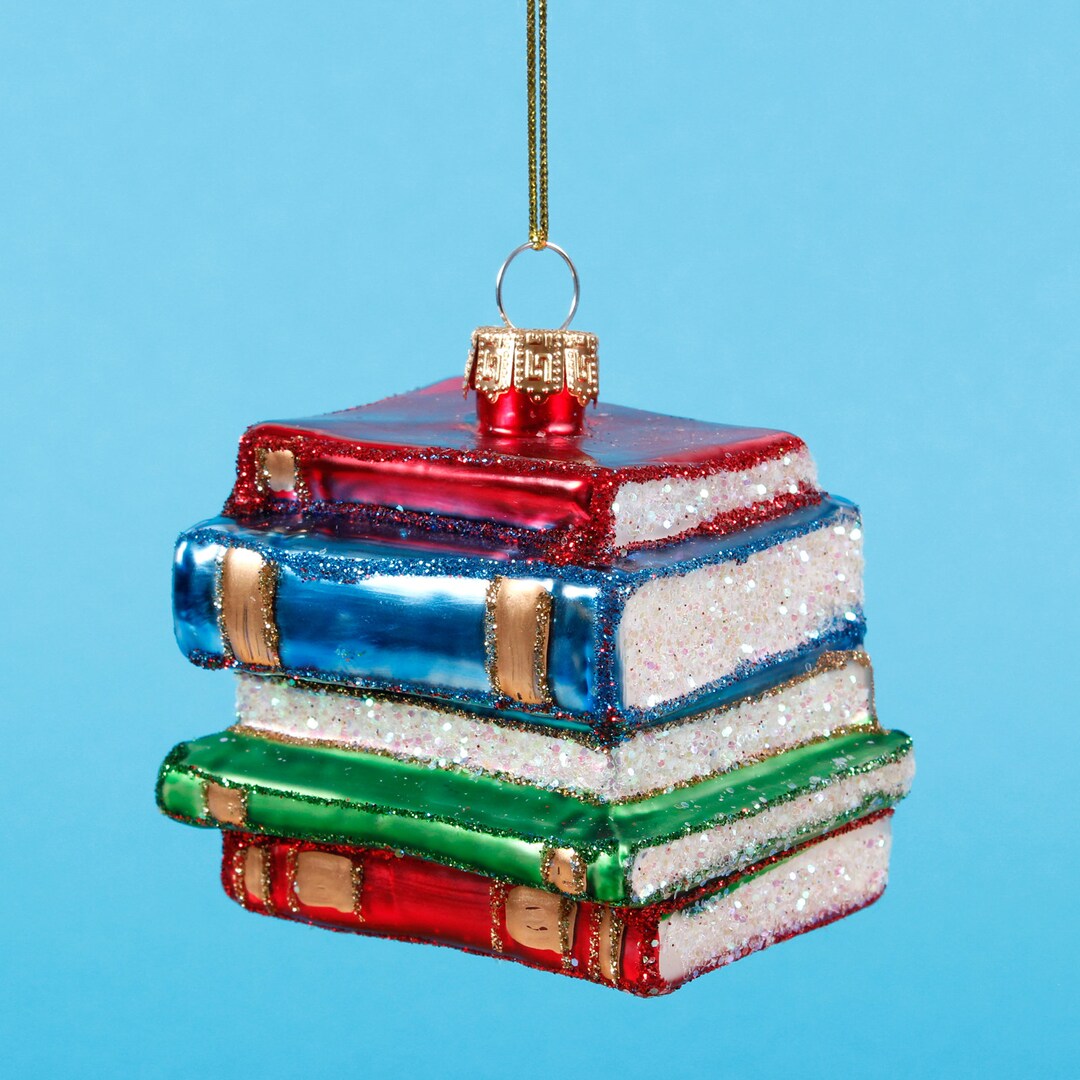 Stack of Books Shaped Bauble Hanging Decoration Bauble Festive - Etsy