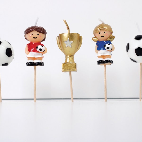Football Birthday Cake Candles - Etsy UK