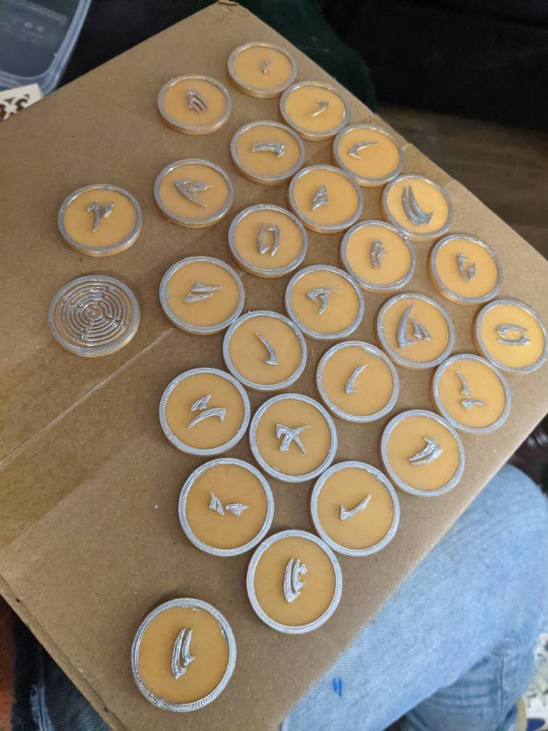 Empire Larp 3d Printed Divination Runes in Wooden Box 3x3cm | Etsy UK