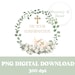 White Roses Confirmation Wreath PNG, Confirmation Sublimation Design, Praying, Confirmation Card ...