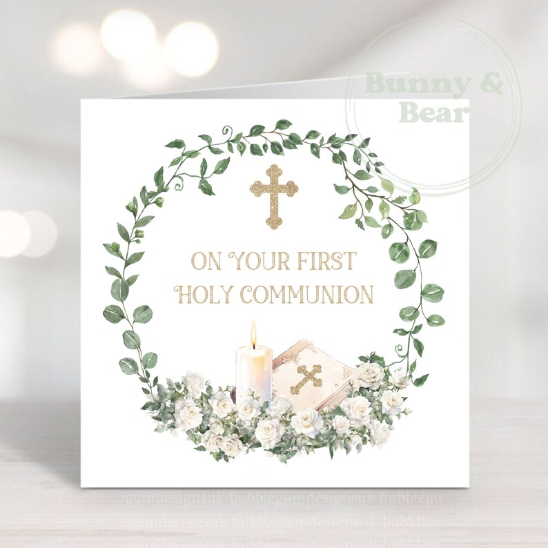 White First Holy Communion Wreath PNG, 1st Holy Communion Sublimation ...