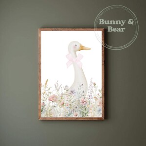 8 X 10 Silly Goose Nursery Wall Art, Cute Goose Printable, Wildflowers ...