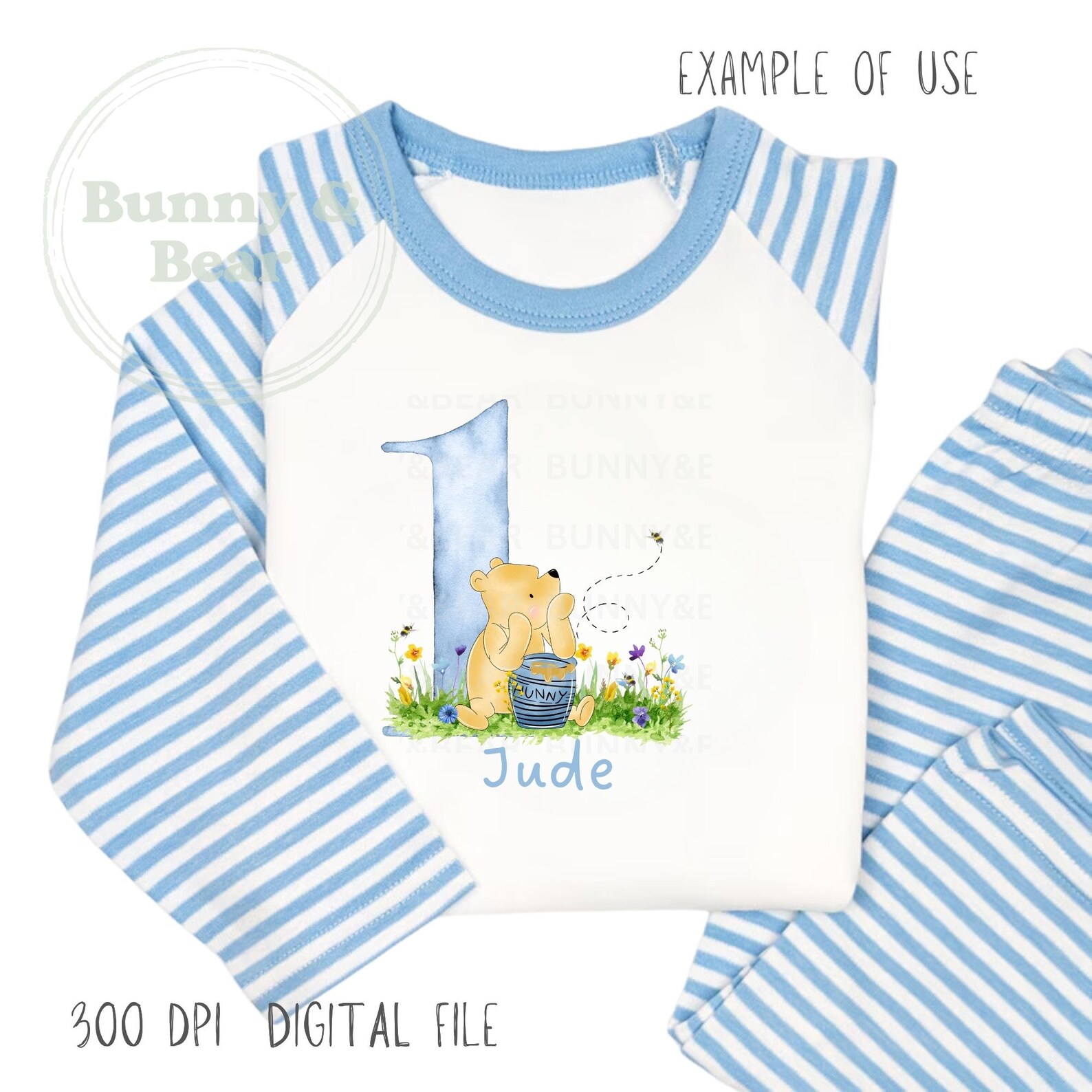 Classic Winnie Blue Number 1 PNG, 1st Birthday T Shirt Sublimation ...