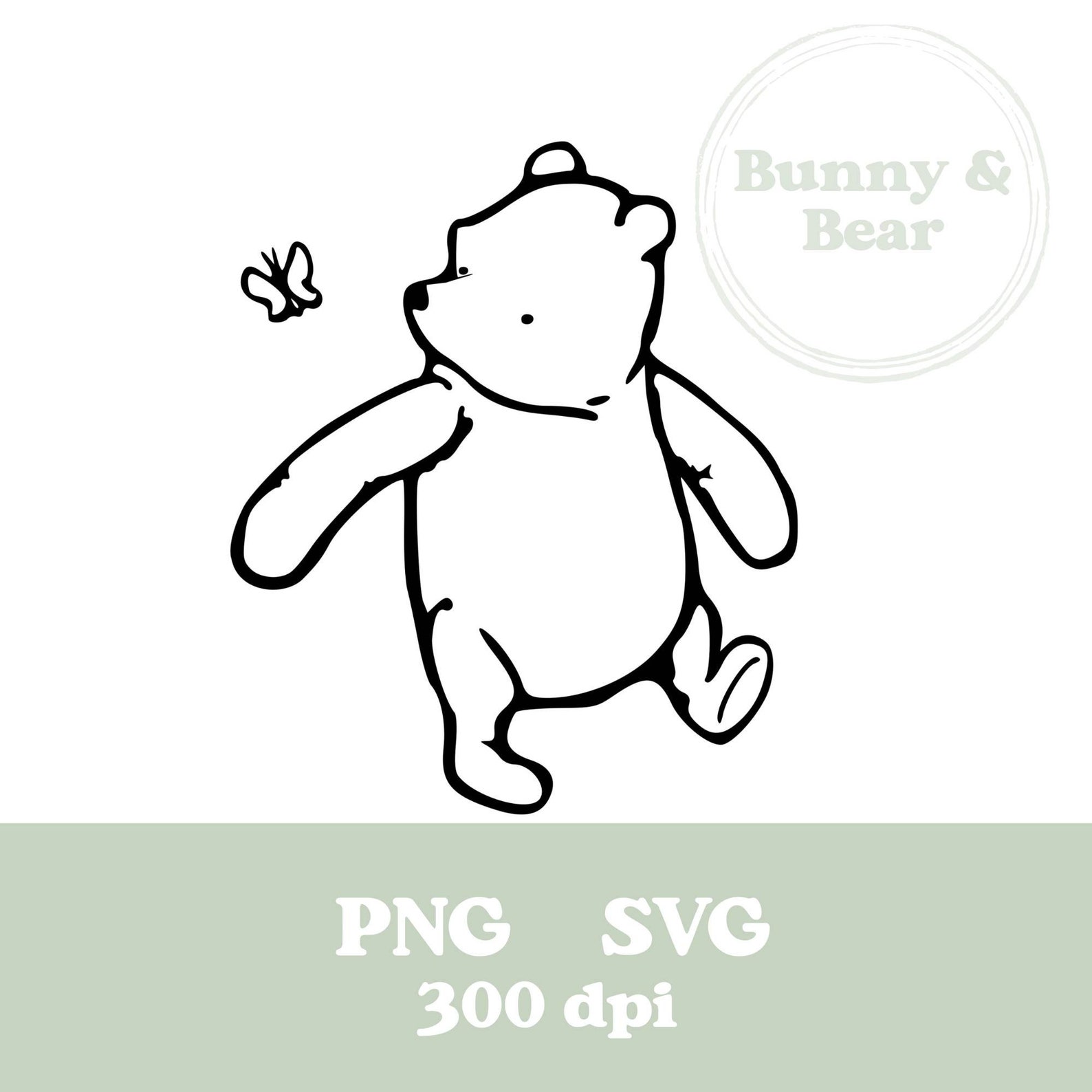 Classic Winnie the Pooh, PNG, SVG, Pooh Bear, Winnie the Pooh Outline ...
