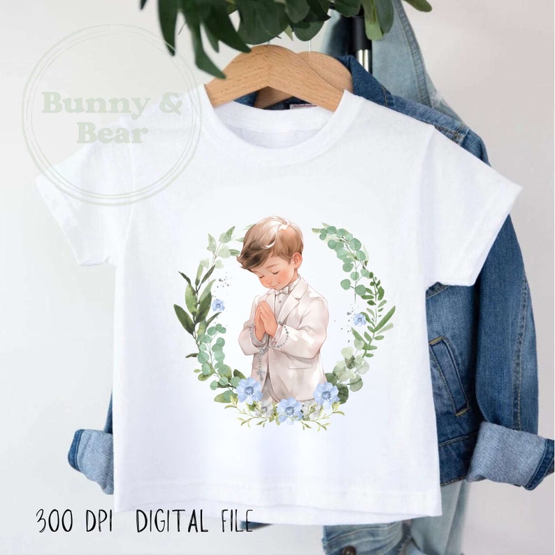 First Holy Communion Praying Boy PNG, Boy 1st Communion Sublimation ...