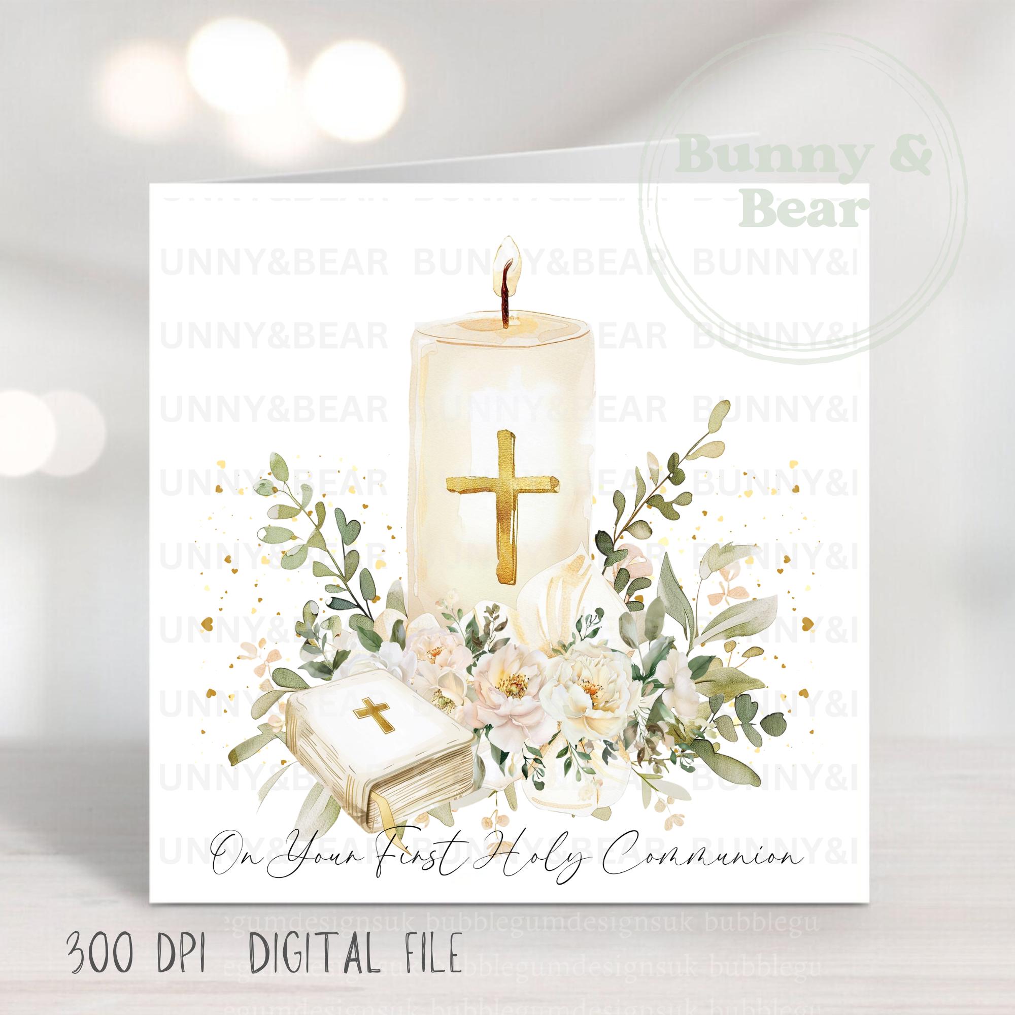 On Your First Holy Communion Candle PNG, Confirmation Sublimation Design, Praying, Communion ...