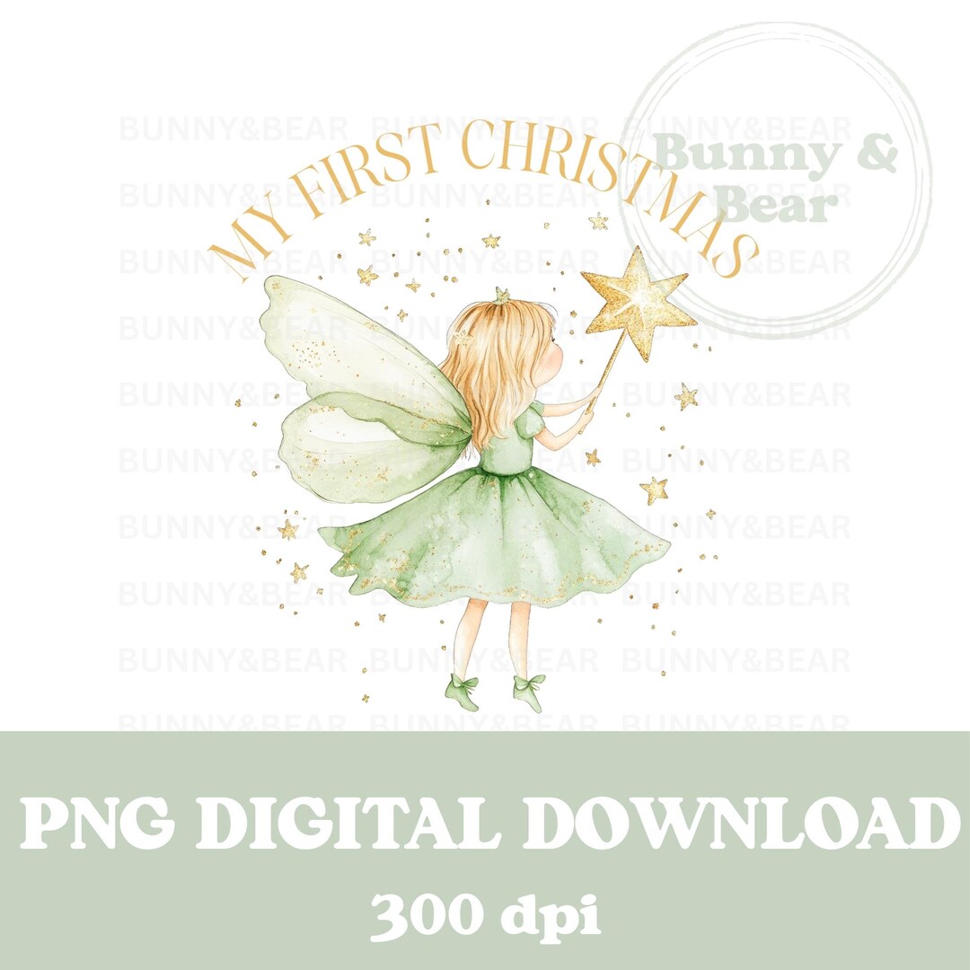 My First Christmas Fairy PNG, Christmas Sublimation, Bauble Design ...
