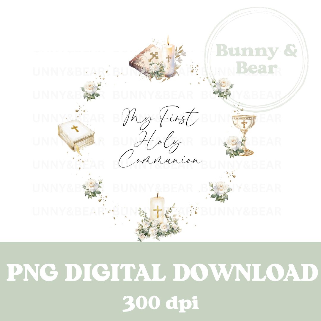 My First Holy Communion Wreath PNG, Communion Sublimation Design ...