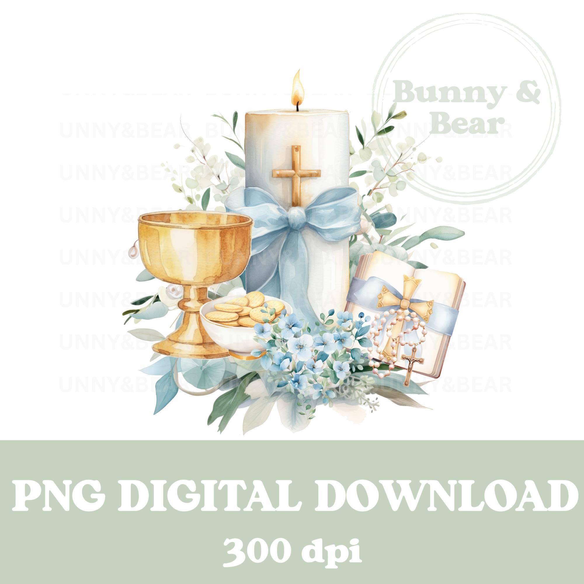Blue First Holy Communion PNG, Communion Sublimation Design, Communion ...