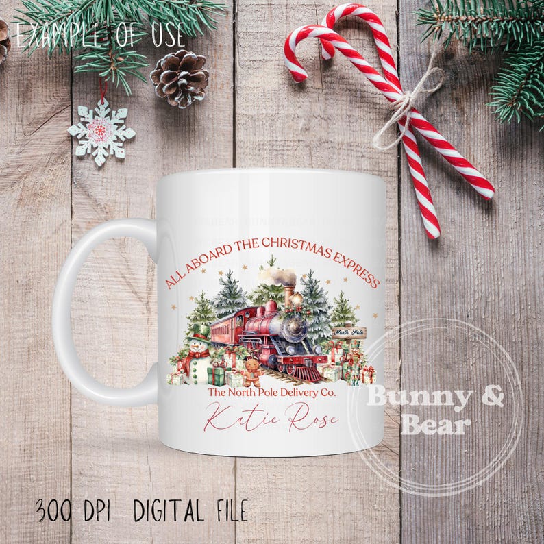 Red Christmas Express Train PNG, North Pole Delivery Co, Santa Sack ...