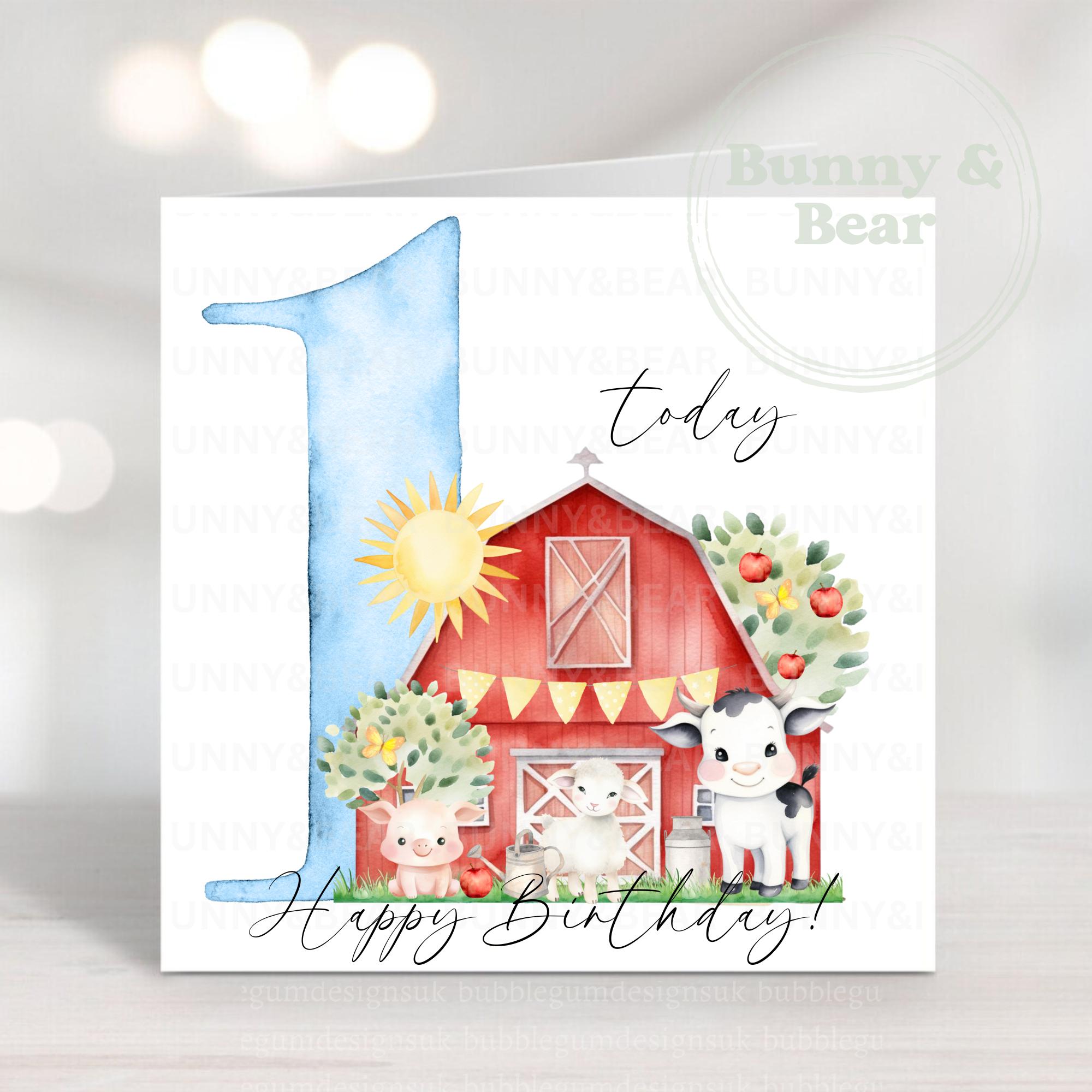 Red Barn & Farm Animals Number 1 PNG, Birthday Tee Sublimation Design ...