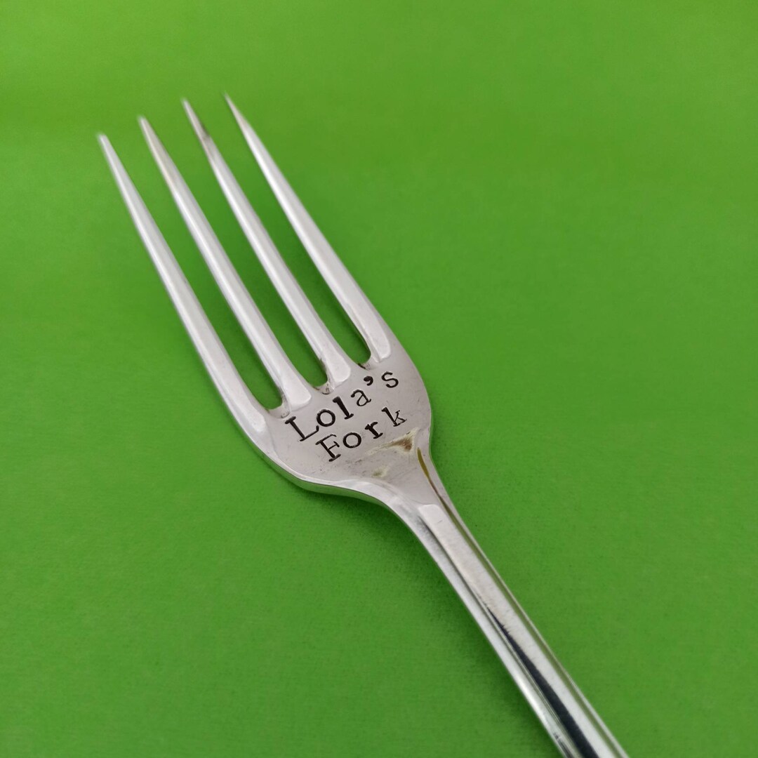 Pet Food Fork. Personalised, Handstamped. Vintage Silver Plate for Dogs ...